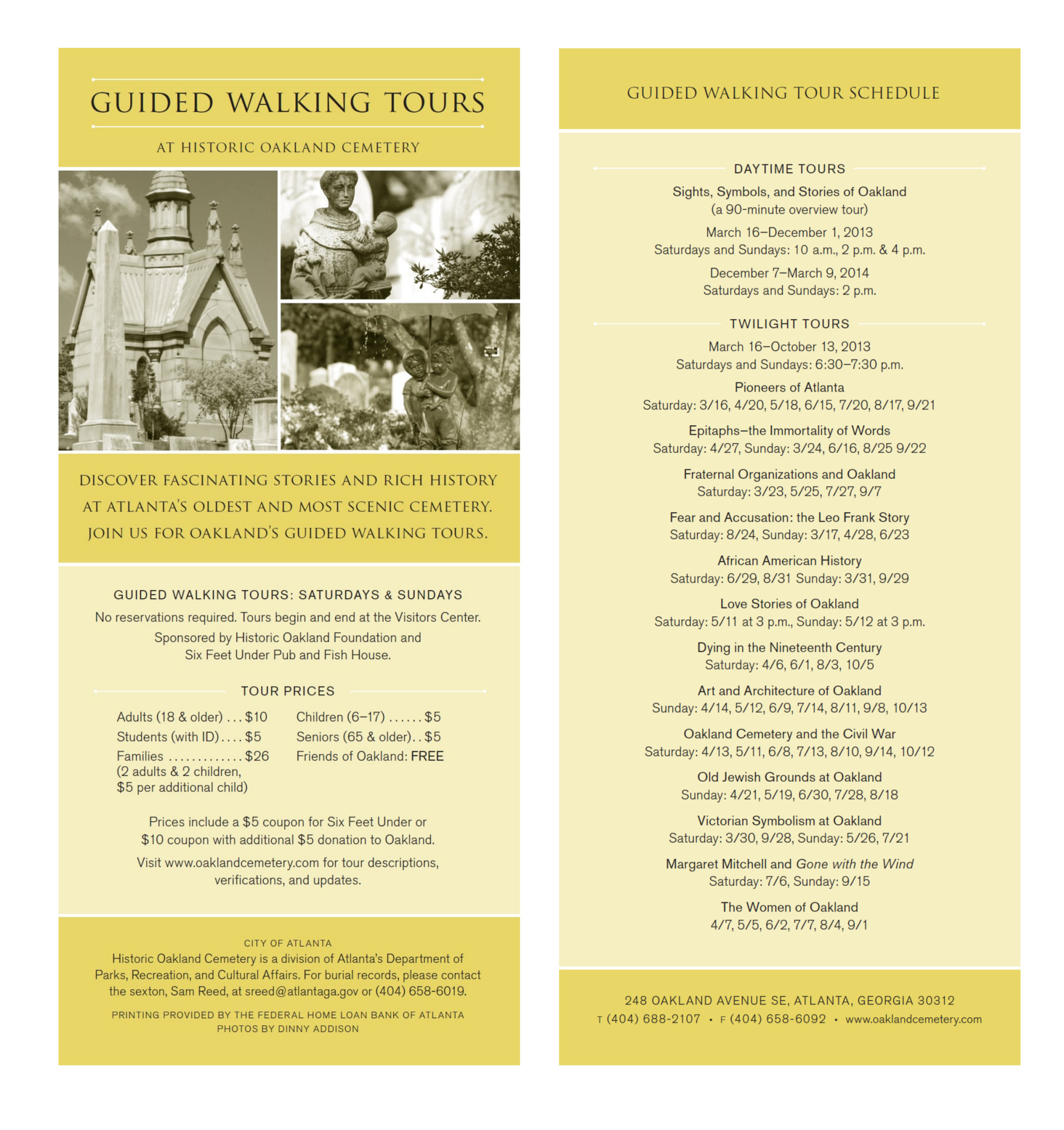 Oakland Cemetery Twilight Tour Brochure | Explore Georgia