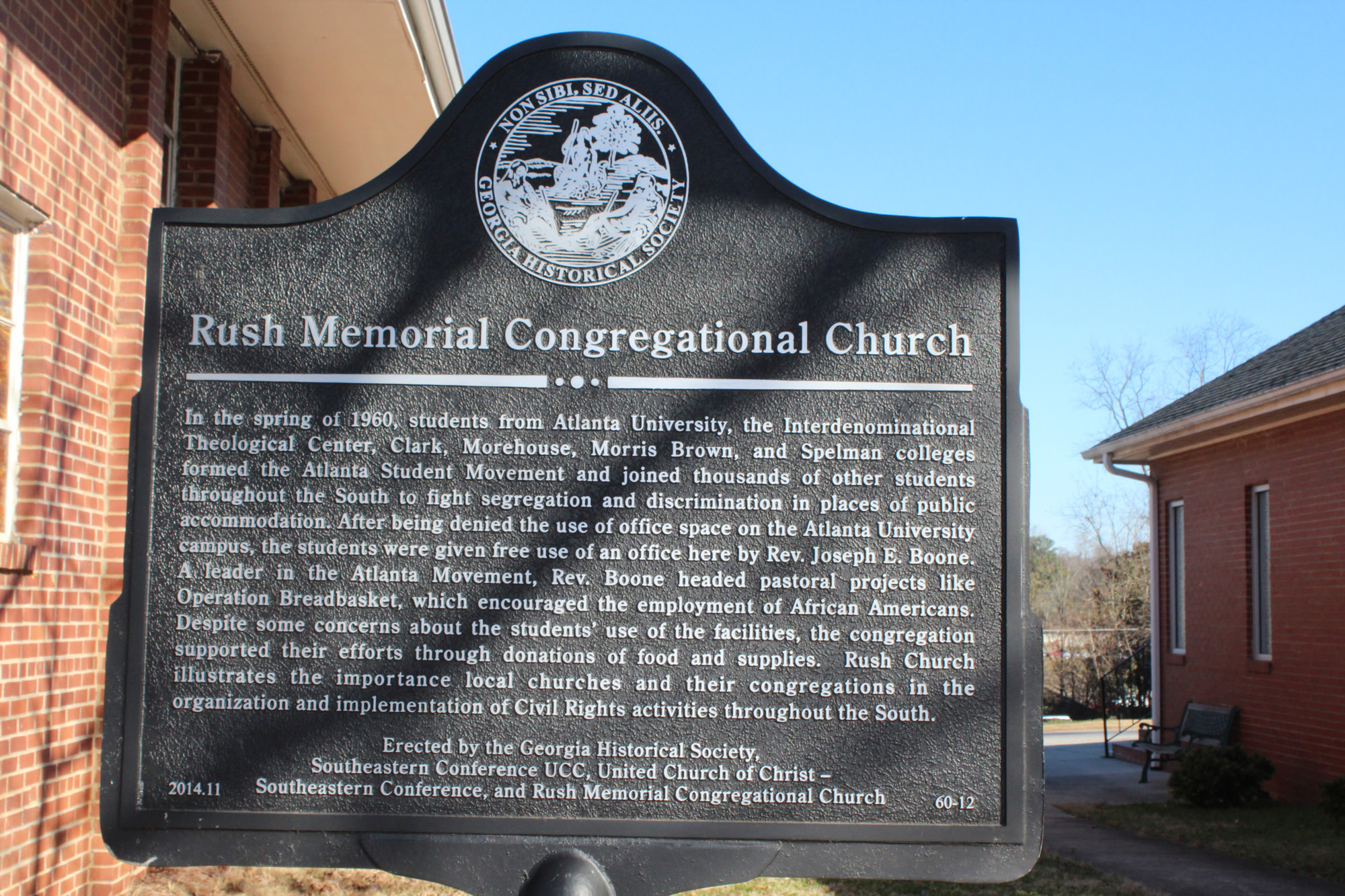 Rush Memorial Congregational Church Historical Marker | Explore Georgia
